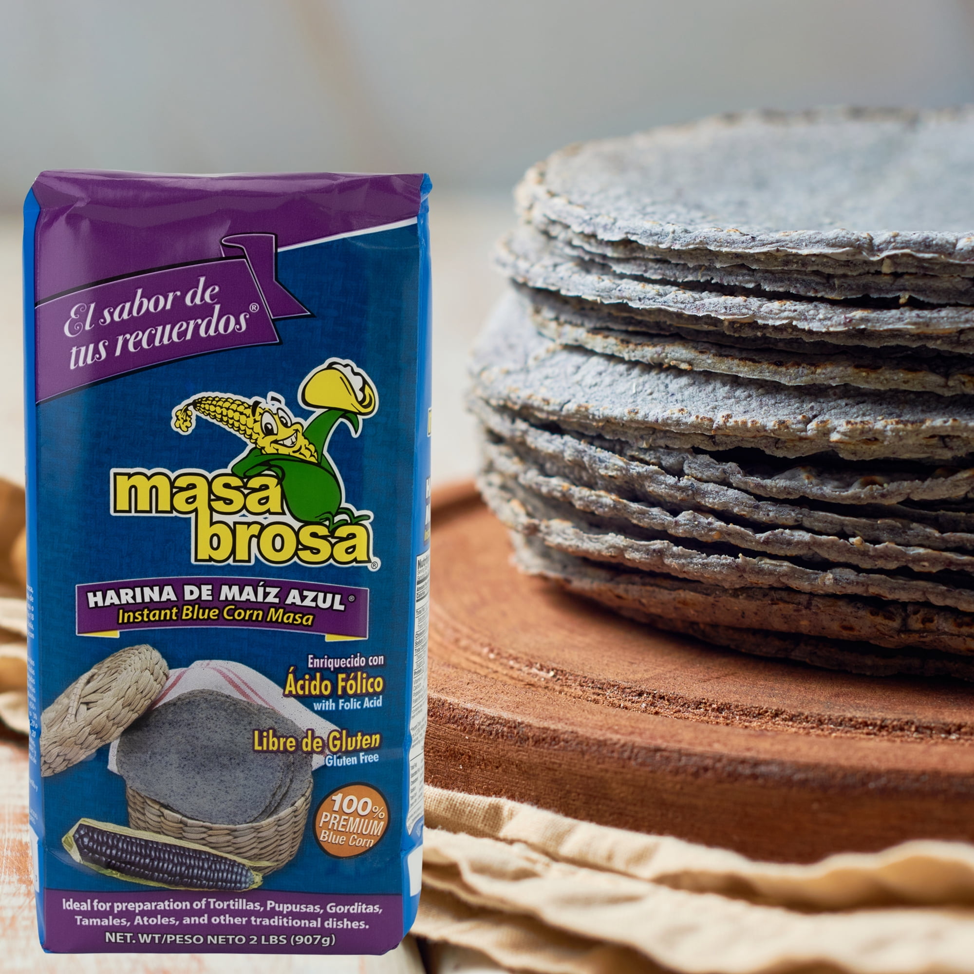 BỘT NGÔ XANH - MASA BROSA INSTANT BLUE CORN MASA, 2 LBS, GLUTEN-FREE ...