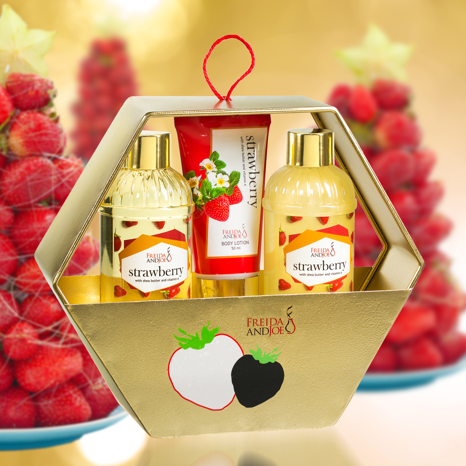Bath Gift Basket Set For Women Relaxing At Home Spa Kit Strawberry Bath Gift Basket Set For Women Relaxing At Home Spa Kit Strawberry