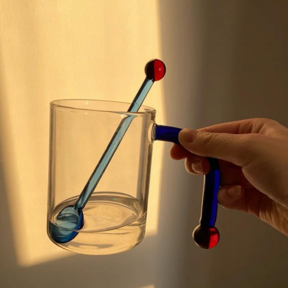 Clear Glass Coffee Mugs,17oz Large Glass Mugs with Glass Spoons ...