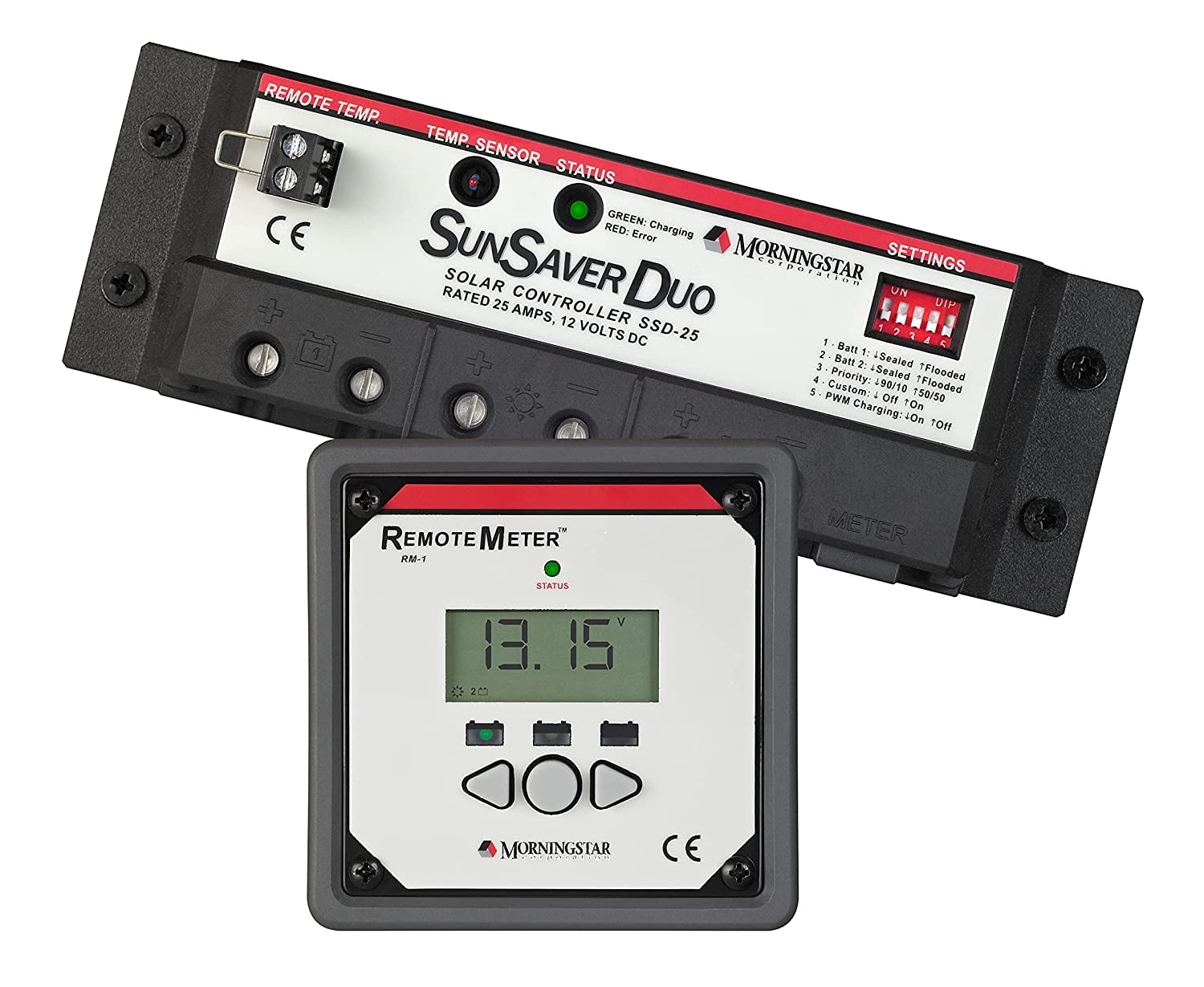 Morningstar - SunSaver Duo 25A PWM Solar Charge Controller for 12V ...