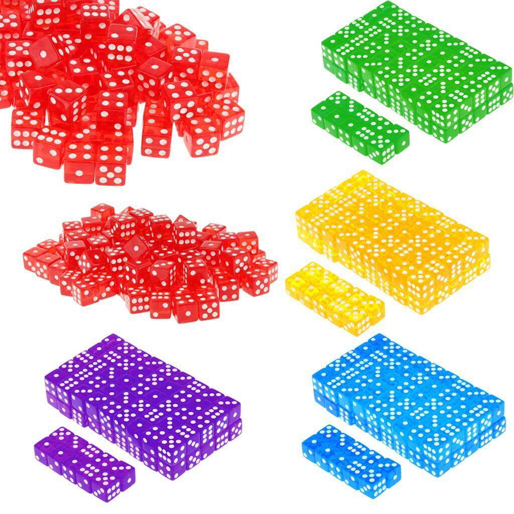 Click here for Serony 100 X Translucent 16mm Six Dice Spot Dice R... prices