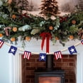 4th of July Patriotic Wood Bead Garland,Red White and Blue Felt Flag ...
