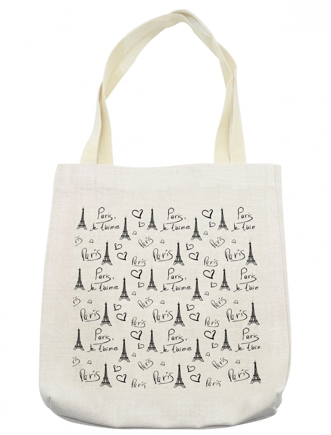 Paris Tote Bag, World Capital City of Love French European Hand Drawn ...