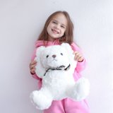 Weigedu Fluffy Off-White Teddy Bear Plush Toy, 12 Inches, Soft and ...
