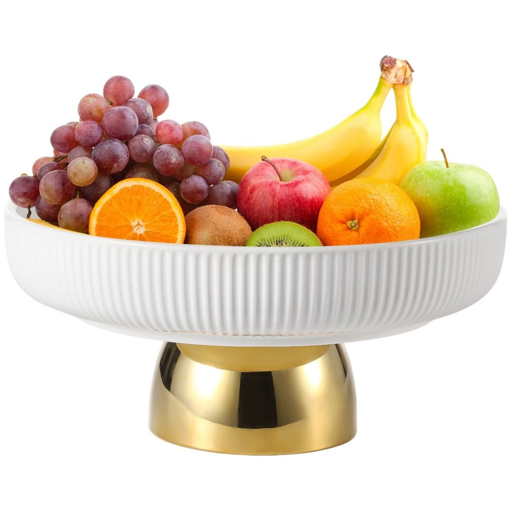 Frutero de cerámica, frutero de pedestal de 10,8 pulgadas, bandeja ...