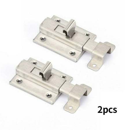 2× Stainless Steel Slide Bolt Bathroom Bedroom Toilet Door Sliding Lock ...