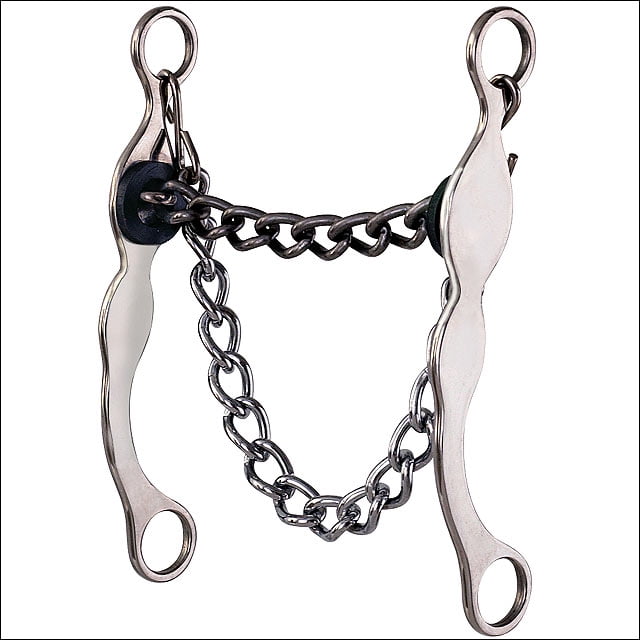 Hilason Stainless Steel Roping Horse Bit Chain Mouth W/Rubber Washers ...