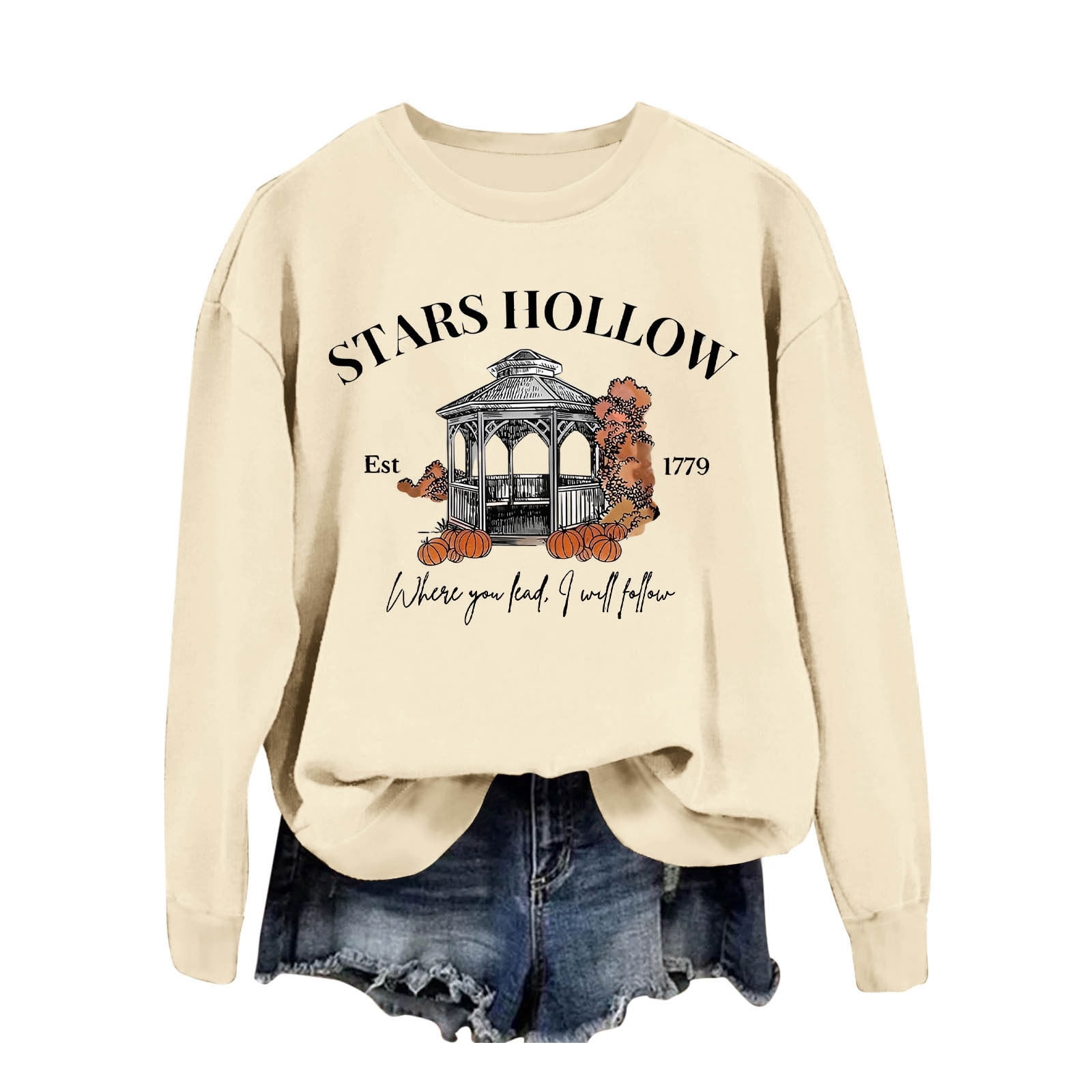 Click here for Tinz Womens Casual Sweatshirt Letter Print Crew Ne... prices