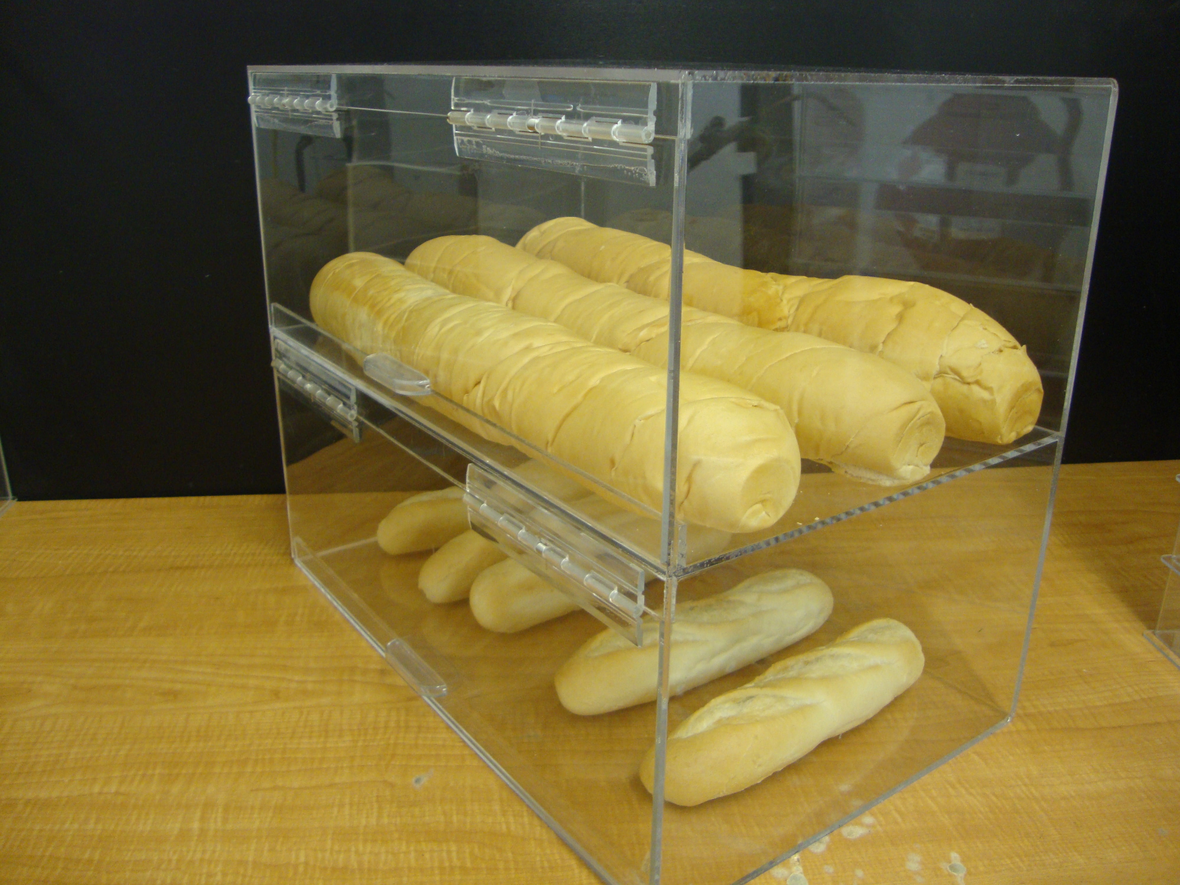 Displays2buy. 19"w 2 tiers Bread Display Acrylic case Bakery Pastry ...