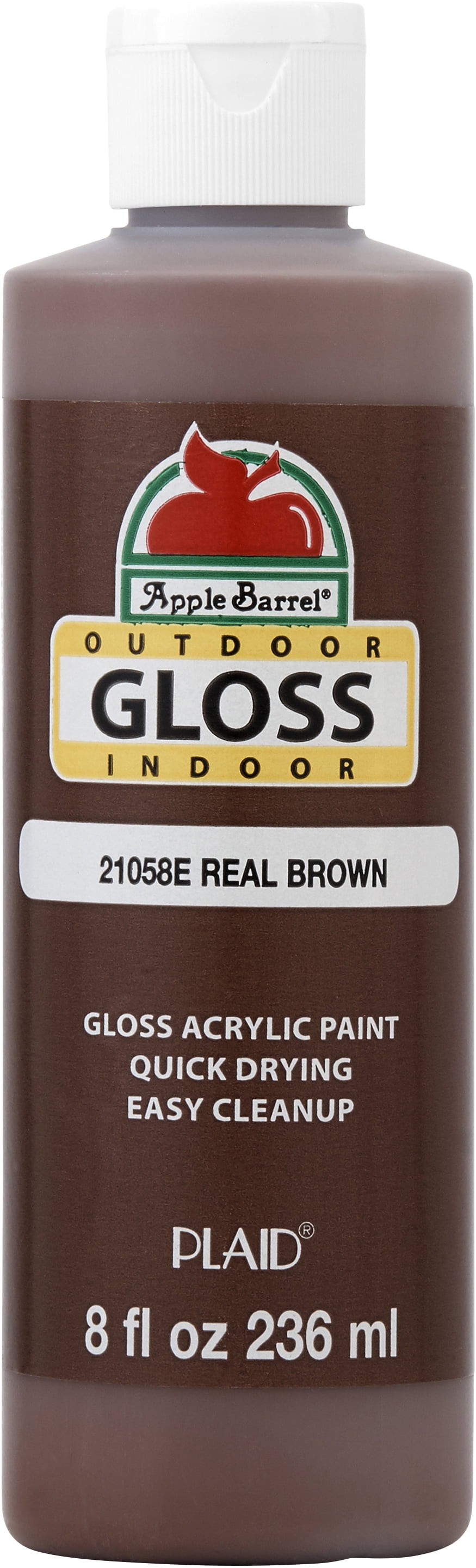 Apple Barrel Acrylic Craft Paint, Gloss Finish, Real Brown, 8 fl oz ...