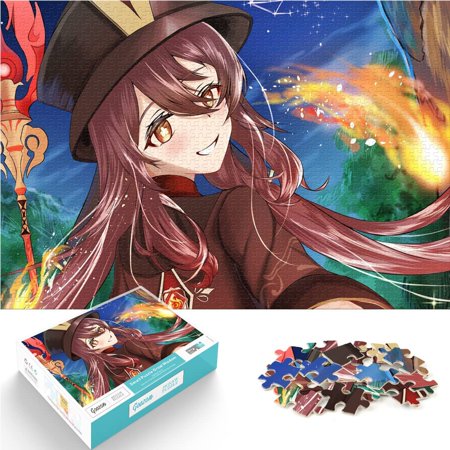 Genshin Impact Keqing 1000 Piece Circular Puzzle Brain Intelligence Challenge 26.5"x26.5" Great ...