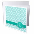 3dRose Personalized letter C aqua blue quatrefoil pattern Teal ...