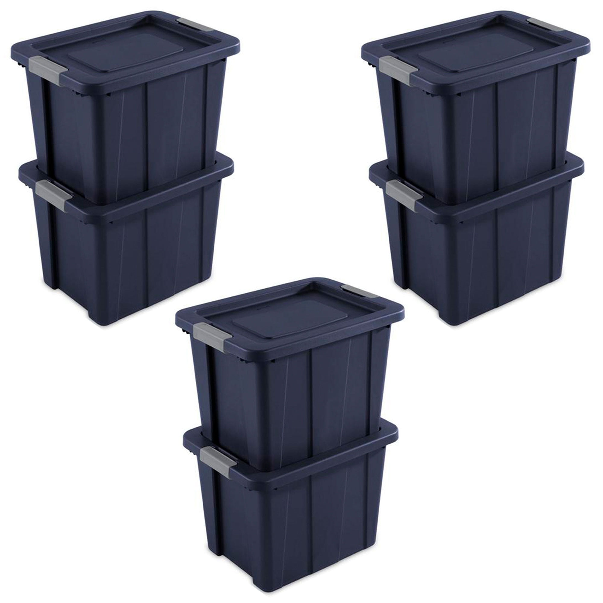 Sterilite Tuff1 18 Gallon Storage Tote Bin w/Latching Lid, Blue (6 Pack ...
