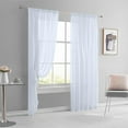 Giunmcul Solid Color Double String Polyester Sheer Curtains Rod Pocket ...