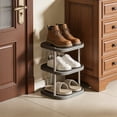AuroraX 3 Tier Stackable Shoe Rack Metal Shoe Tower Deep Width Boot ...