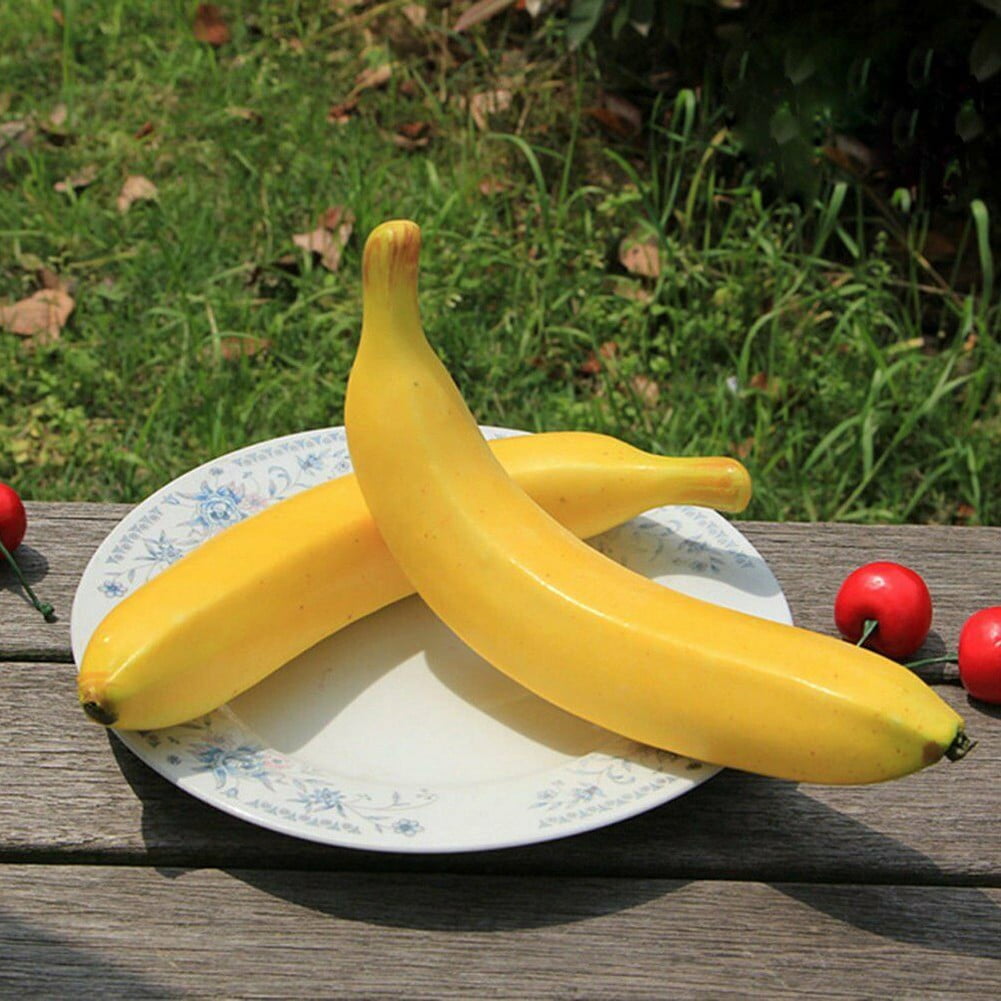 Gerich 2 Pcs 20cm Artificial Bananas Decorative Plastic Fake Fruit ...