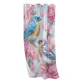 Blue Birds among Pink Roses Valentine Curtain Light Filtering Thermal ...