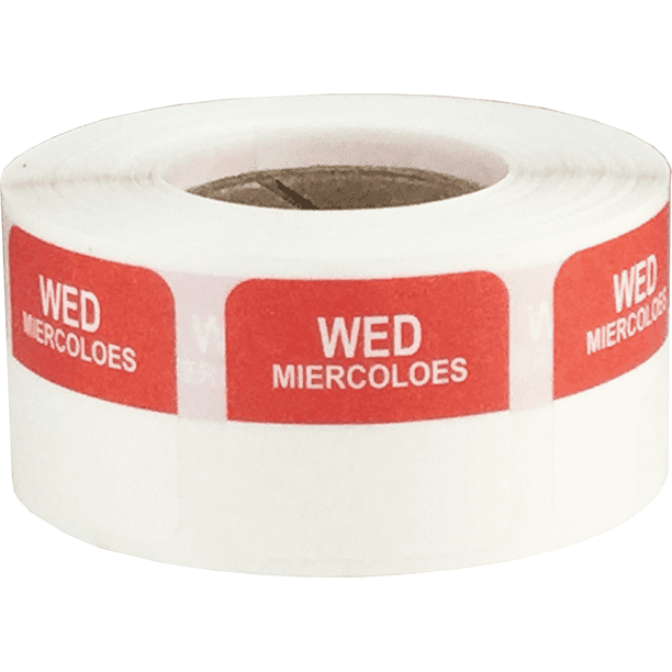 Dissolvable Wednesday Miercoloes Food Prep Rotation Labels Days Of The ...