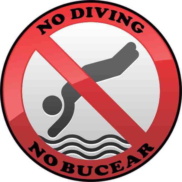 No Diving Sign Vector