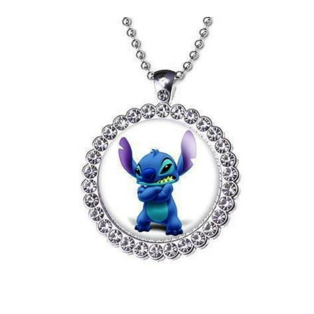 Lilo And Stitch Stitch Character Glass Domed With Rubies Metal Pendant ...
