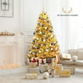 DORTALA Gold Christmas Tree 6 FT, Artificial Unlit Xmas Tree with 1036 ...