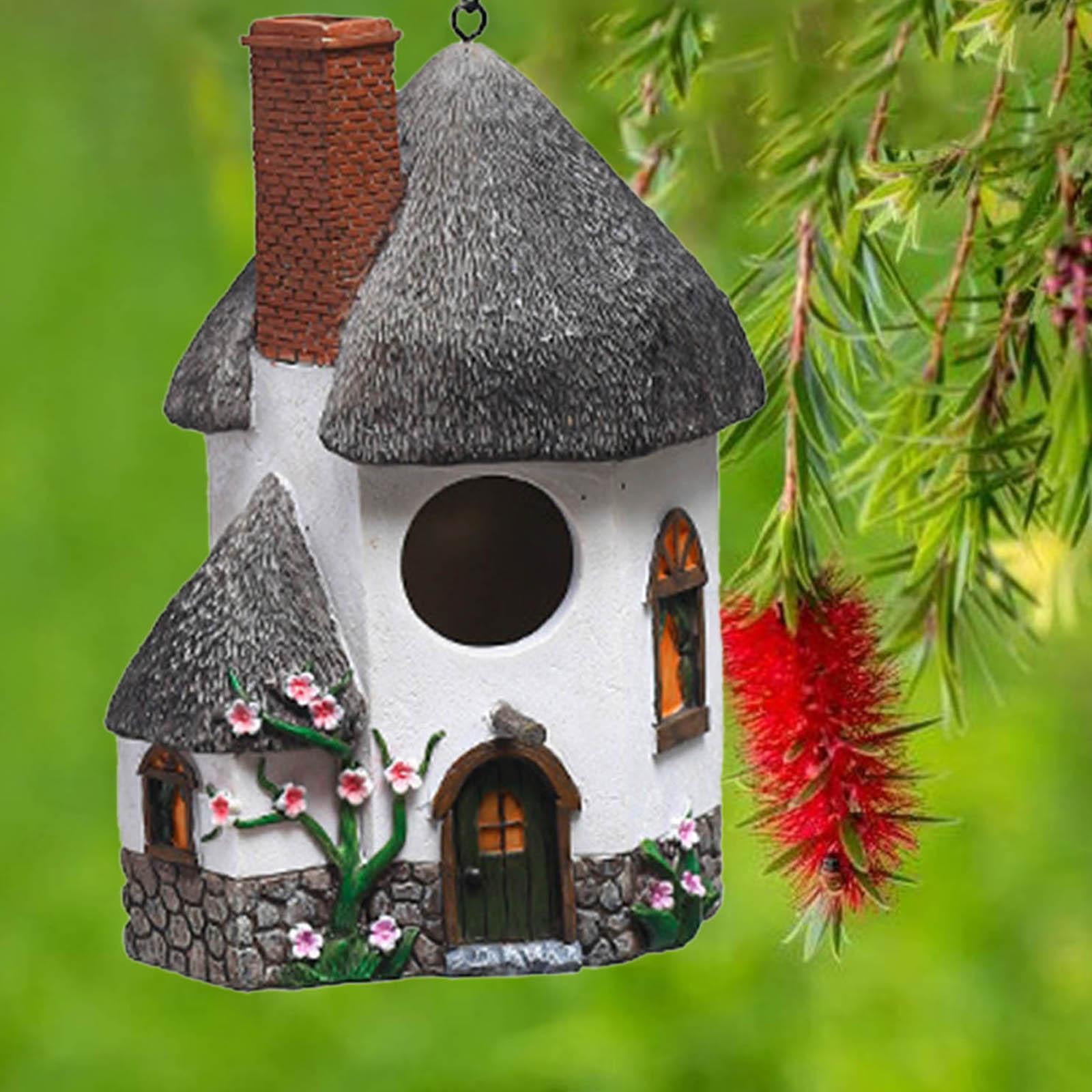 Resin Bird House Bird Nest Country Cottages Bird Cottages for Bluebirds ...