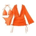 Afdoent Bikini Sets For Women Separate 3 Piece Swimsuit Long Sleeve ...
