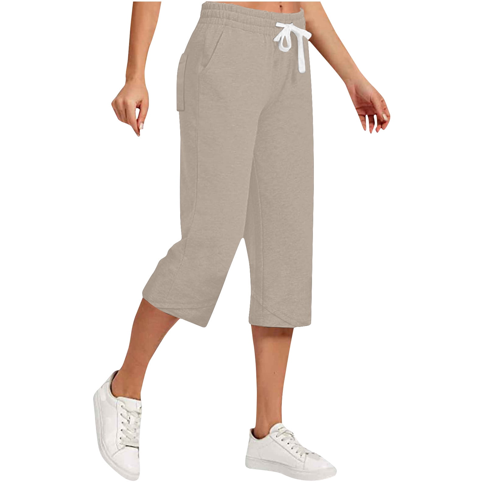 Click here for Timegard Capri Pants For Women Cotton Linen Elasti... prices