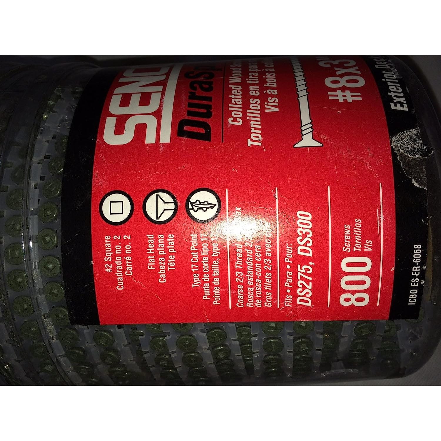 Bilot 08D300W 8-Gauge 3 in. #2 Square Exterior WX3 Collated Screw (800 ...