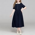 Afuyipoi Summer Dress for Girls（For 7-16）, College Style High-Waist ...