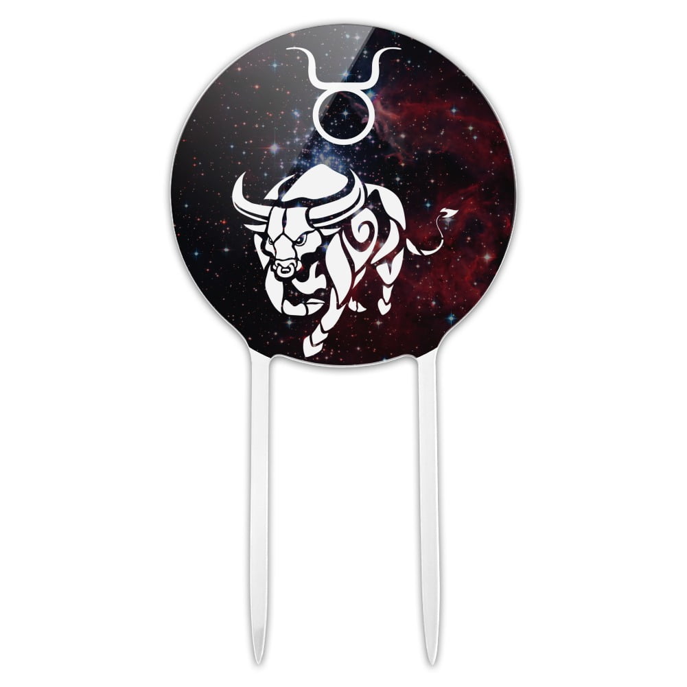 Acrylic Taurus Bull Zodiac Sign Horoscope In Space Cake Topper Party ...