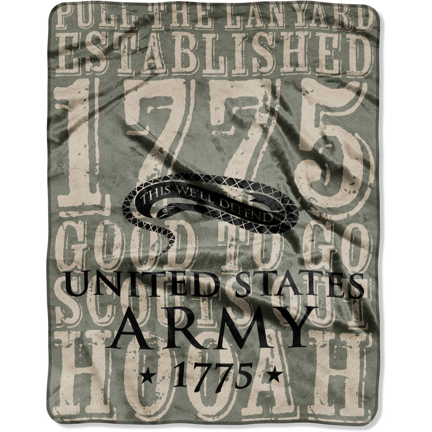 U.S. Army Silk Throw 55" x 70" This Will Defend Throw Blanket, 1 Each ...