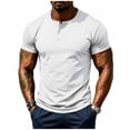 DPTALR Men's Short Sleeve Henley T-Shirt Casual Button Crew Neck Solid ...