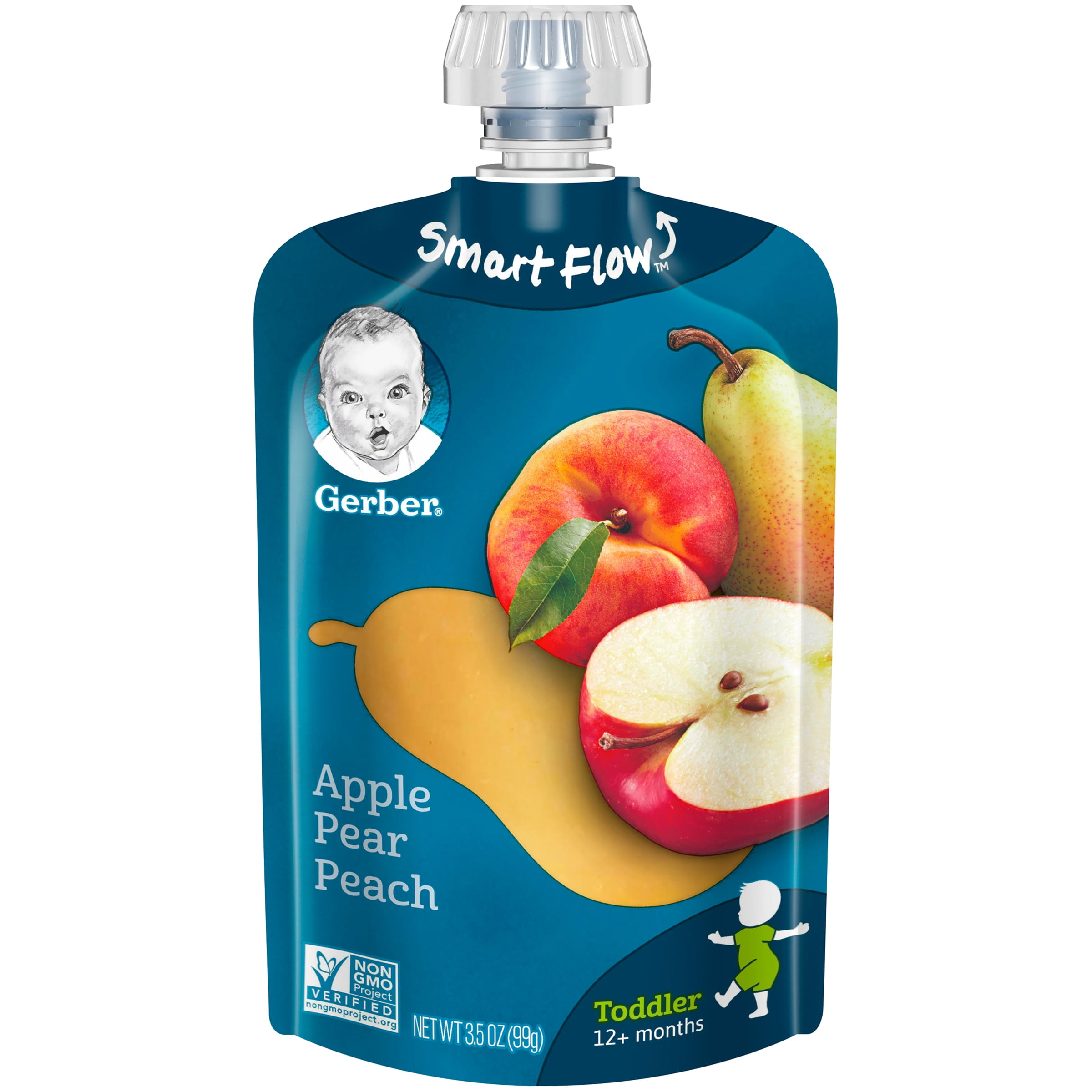 Gerber Baby Food Apple Pear Peach Puree Pouch - 3.5oz – BrickSeek