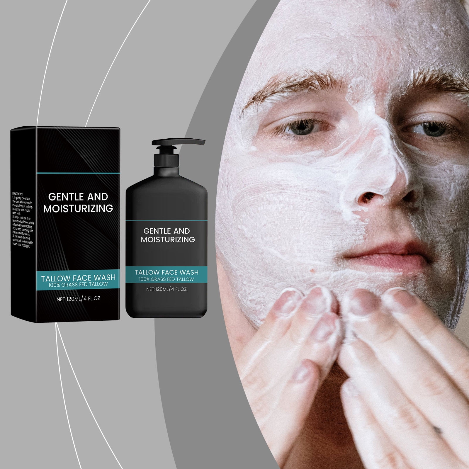 XWSHYW Limpiador Facial Limpiador Facial de Sebo para Hombres Limpia ...