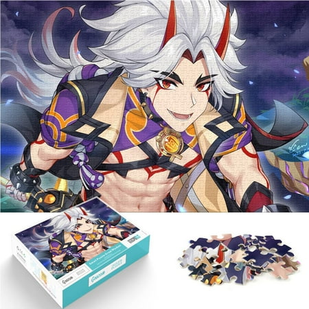 1000 Piece Circular Puzzle Brain Intelligence Challenge Diameter 26.5 inches Genshin Impact ...