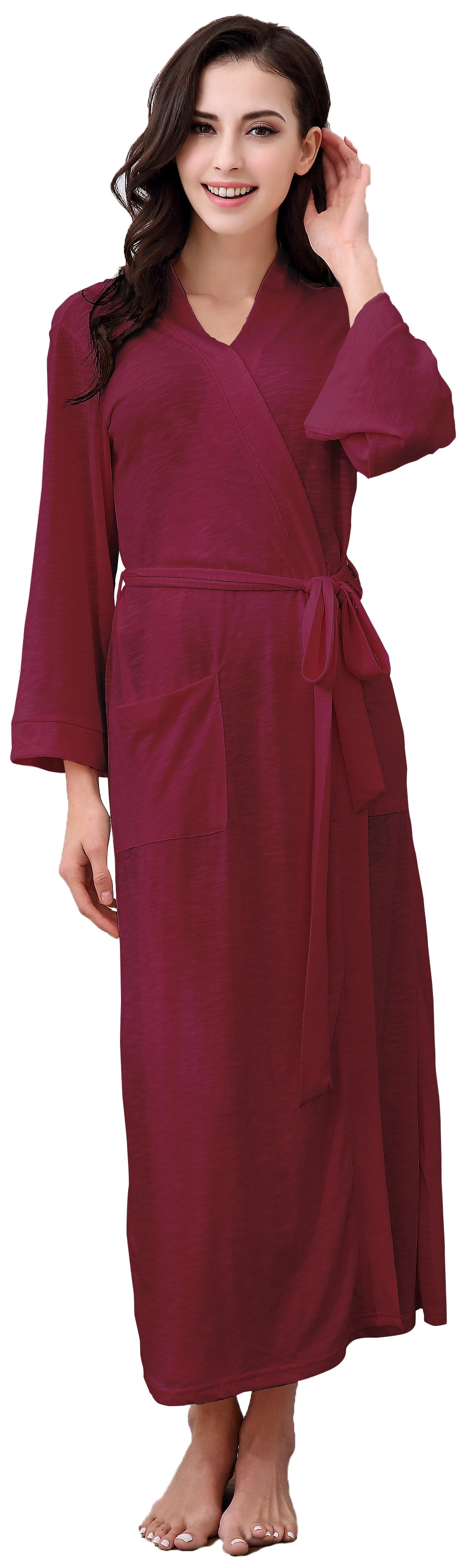 Richie House Soft Kimono With 3/4 Sleeves Robe long length Bathrobe ...