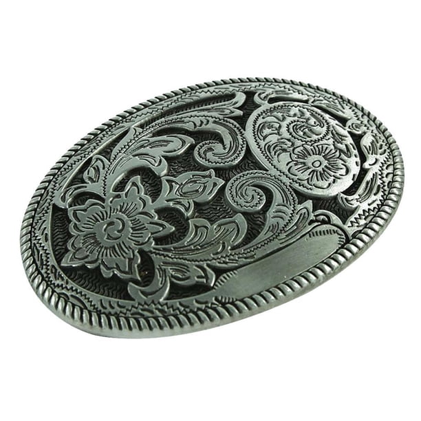 Decodeary Vintage Tang Flower Pattern Hippie Western Belt Buckle Cowboy ...