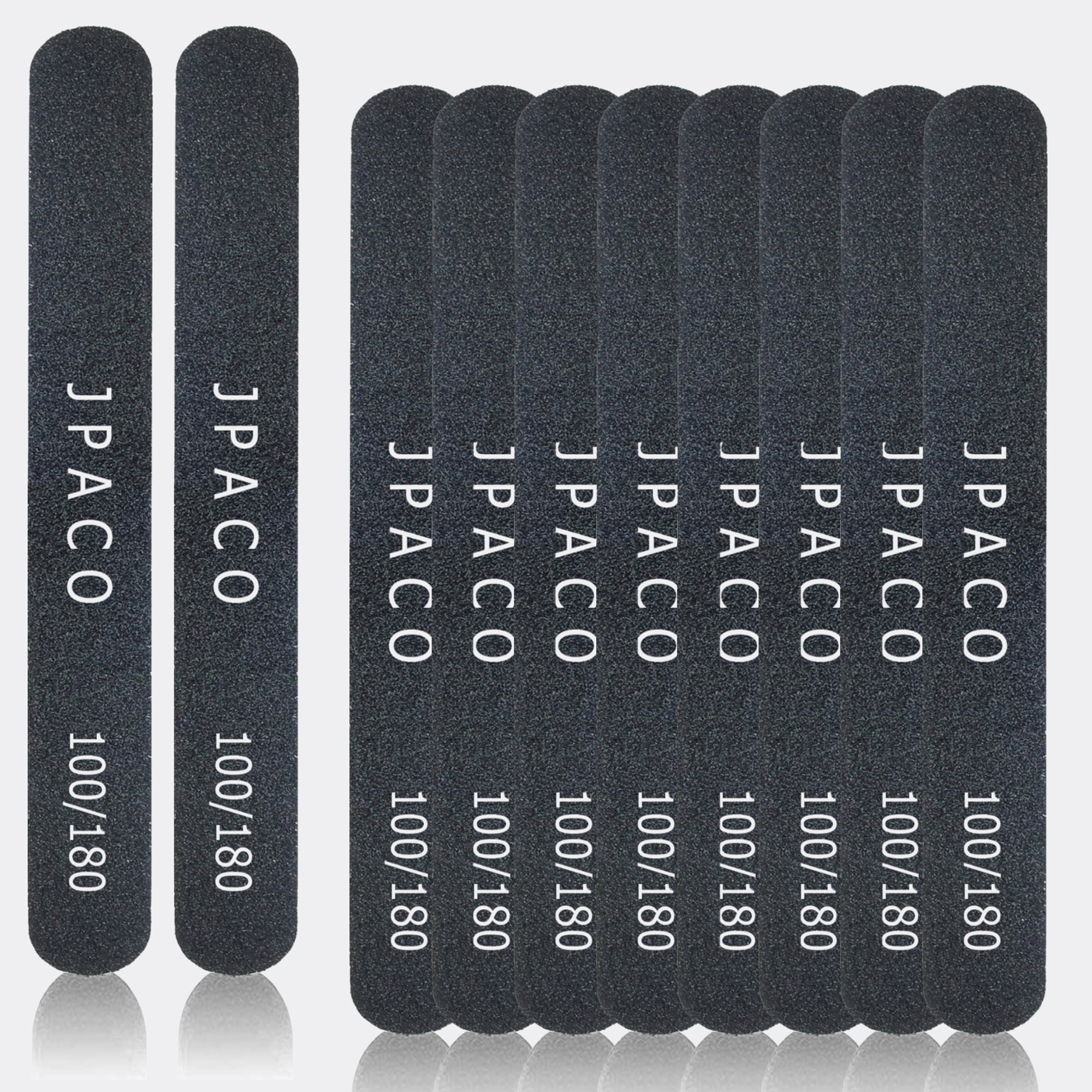Professional Nail Files 100/180 Grit (Black) Salon Emory Board, 12 ...