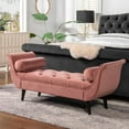Free Shipping! Alma Tufted Flared Arm Entryway Bench Orange - Walmart ...
