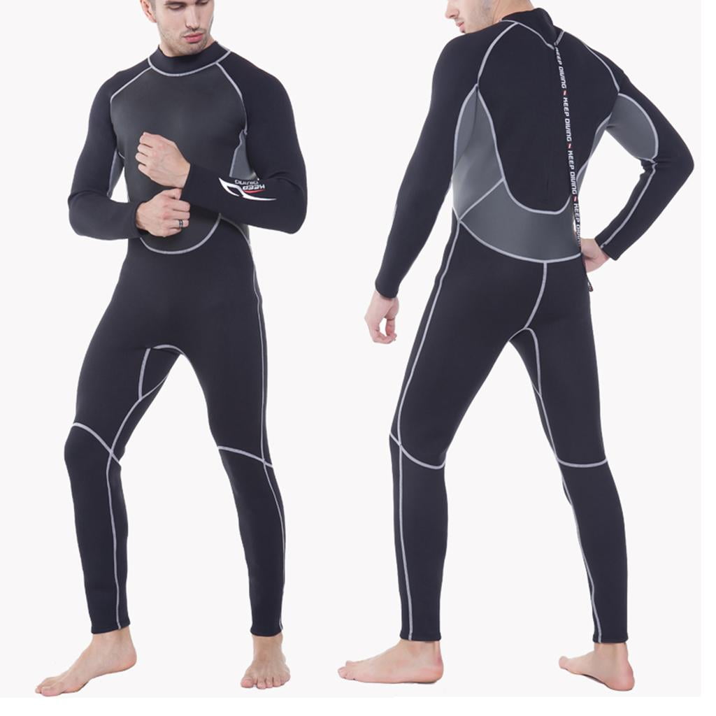 Stretchy Warm 3mm Neoprene Mens Full Body Wetsuit Dive Scuba Snorkeling ...