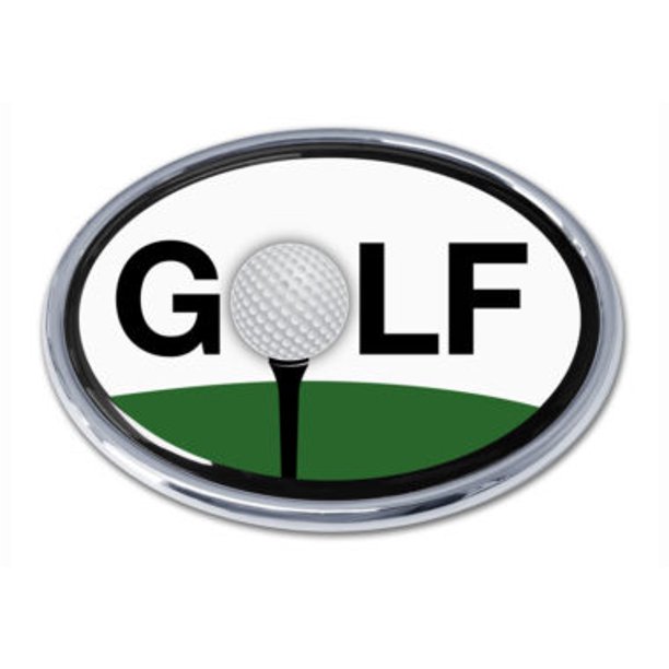 Elektroplate Golf Green Oval Metal Automotive Chrome Emblem - Walmart.com