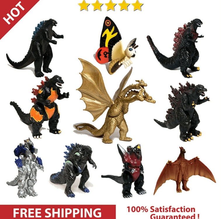 Set of 10 Godzilla Toys Movable Joint Birthday Kids Gift 2021 Action ...