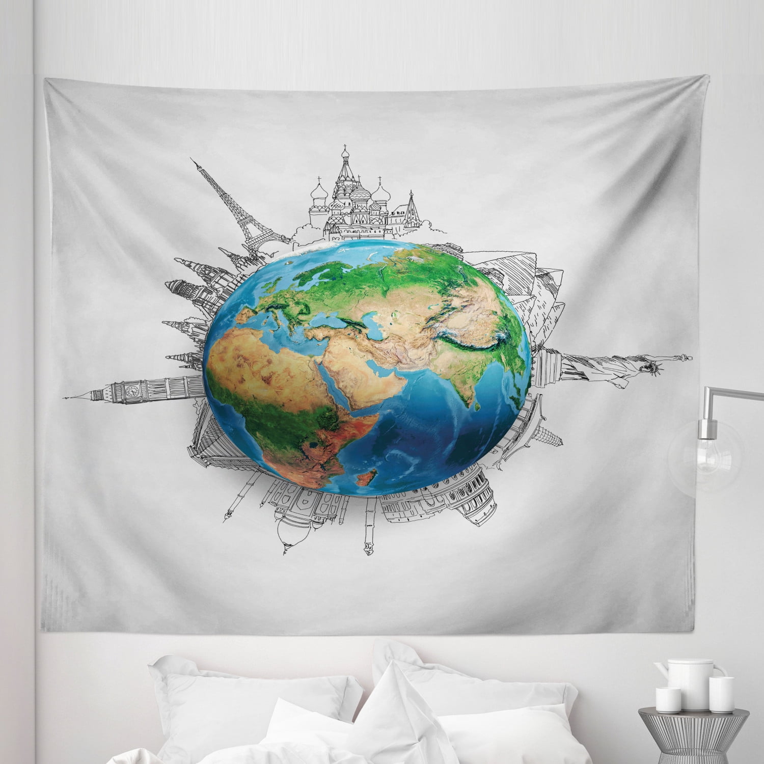 Earth Tapestry, Globe of Planet Earth Realistic Continents Geography ...