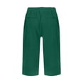 Lumtrix Cotton Linen Capri Pants For Women Petite Bermuda Shorts Knee ...