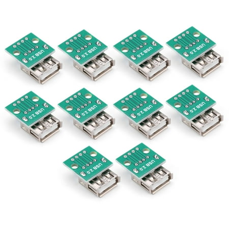 USB Female Breakout Board, 4 Pins USB Type A Breakout Board, Vbus, D+ ...