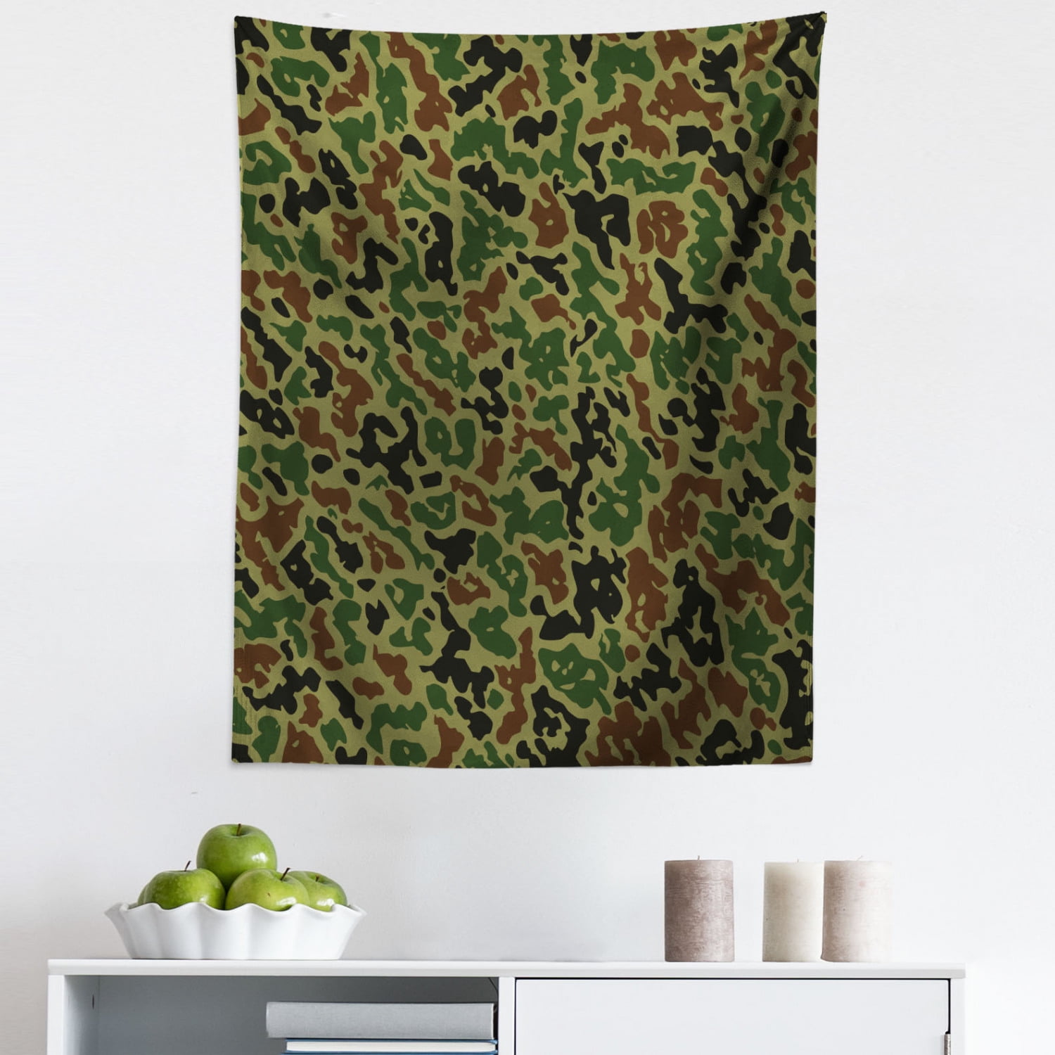 Camo Tapestry, Summer Camouflage Pattern Grungy Texture Hidden in ...