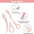 2 Pack Pink Eyebrow Scissors Set with Stainless Steel Razor and Comb ...