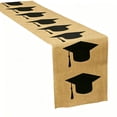 HAJAGP Graduation Cap Linen Table Runner 72 Inches Graduation Party ...