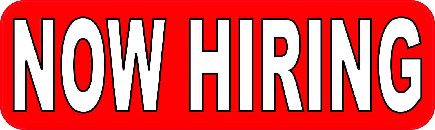 10in x 3in Now Hiring Sticker - Walmart.com